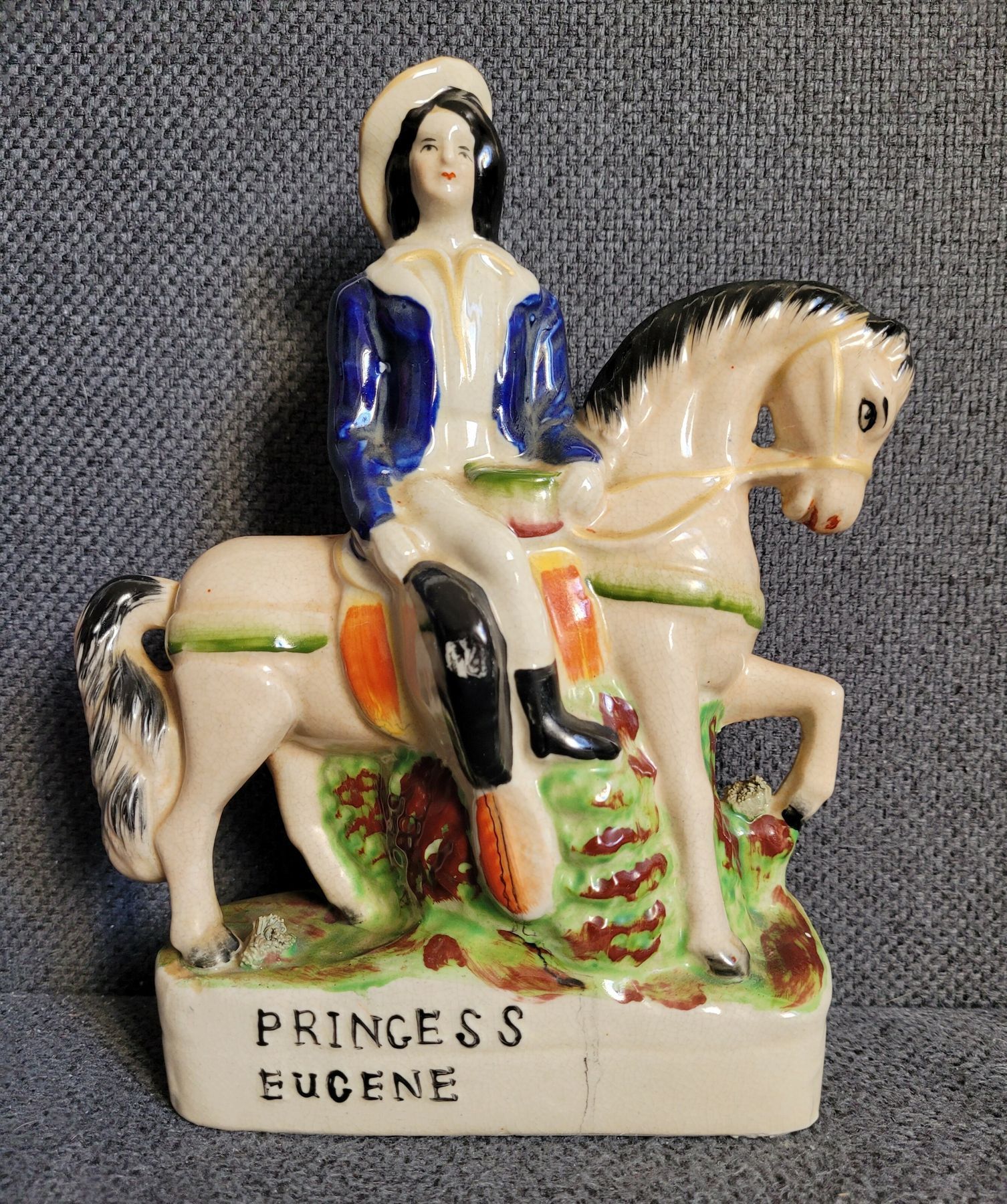 Antique Staffordshire Figurine Princess Eugénie on Horse | England Late ...